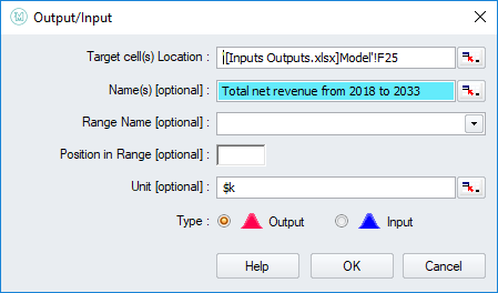 Output/Input Window | Vose Software