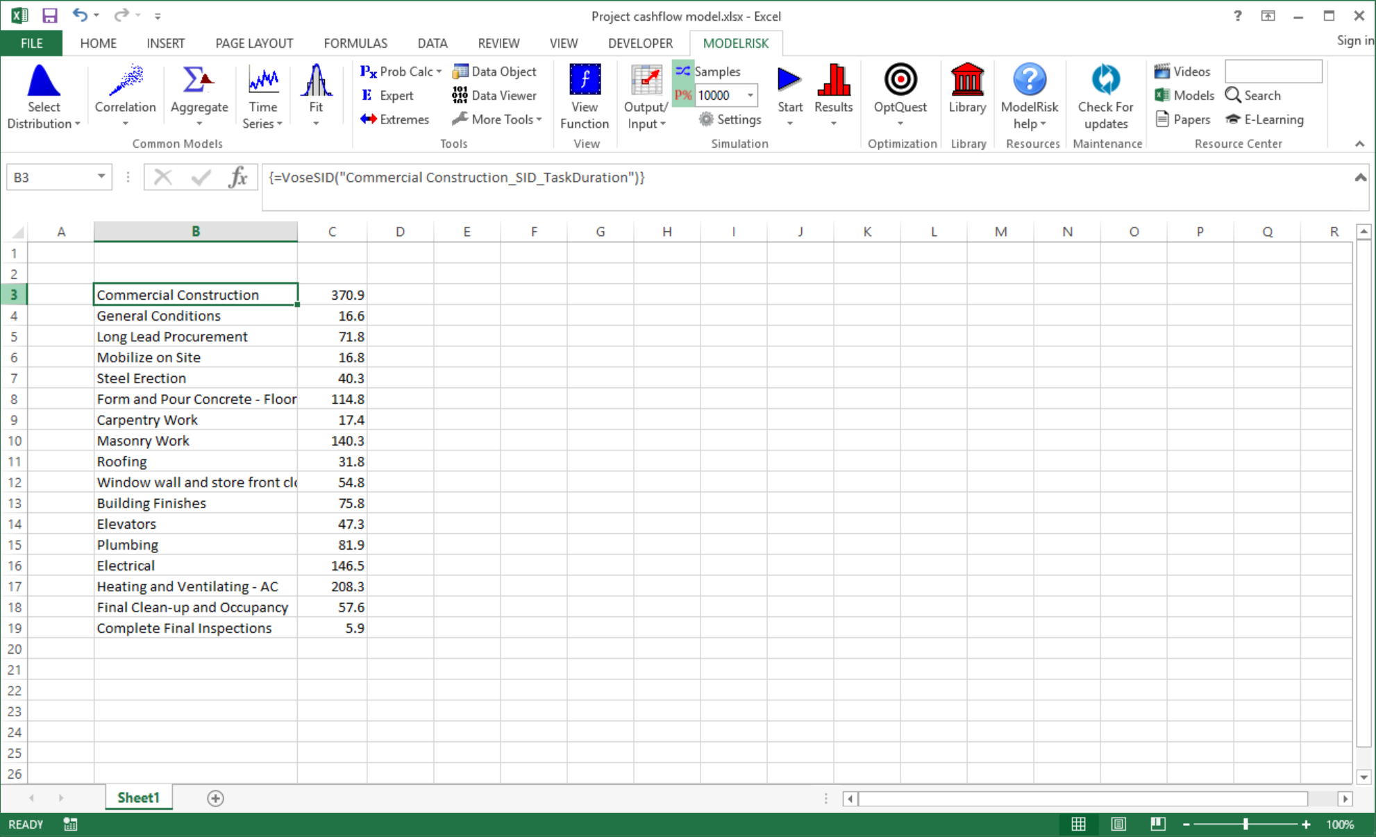 Using Tamara results for cost and financial risk analysis | Vose Software