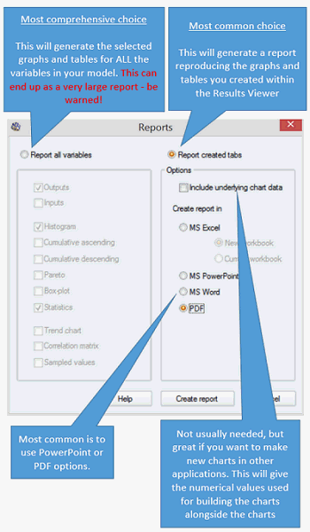 ModelRisk Results Viewer layout | Vose Software