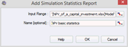Custom simulation statistics table | Vose Software