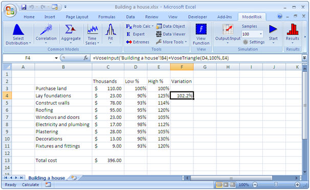 Your First Model | Vose Software